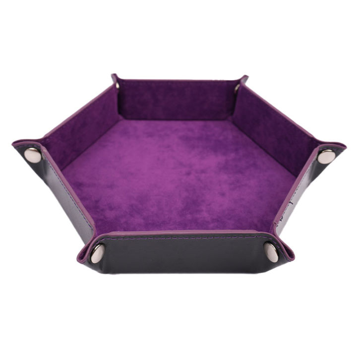 HF FourSeason Foldable Dice Tray Box PU Leather Folding Hexagon Coin ...