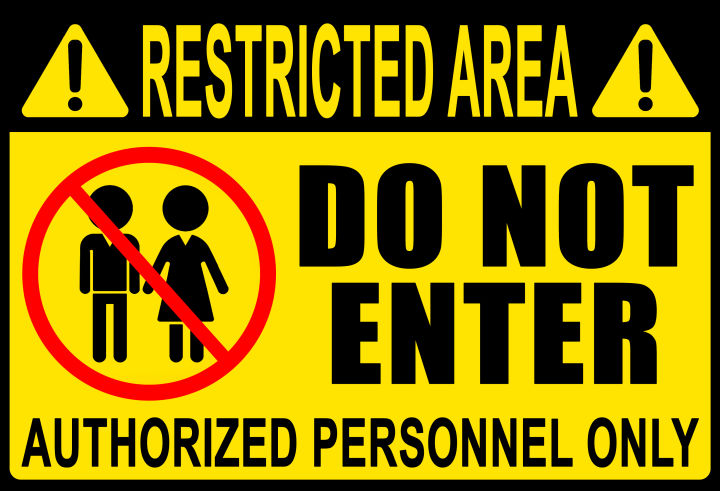 RESTRICTED AREA DO NOT ENTER AUTHORIZED PERSONNEL ONLY SIGNAGE PVC TYPE ...