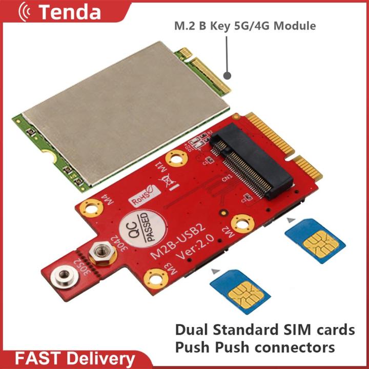 Portable NGFF Key B to Mini PCIe Adapter with 2 NANO SIM Card Slots for ...