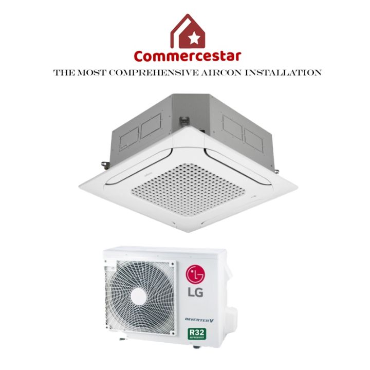 LG INVERTER R32 CEILING CASSETTE UNIT AIRCON INSTALLATION | Lazada ...