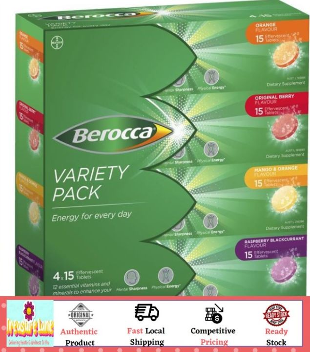 Berocca Variety Pack Multivitamin Effervescent (60 Energy Tablets)Exp ...