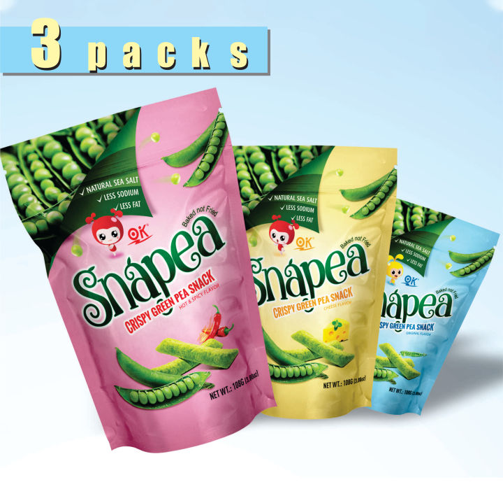 3 Packcs OK Snapea Popcorn Crisps 3 flavors mixed | Lazada PH