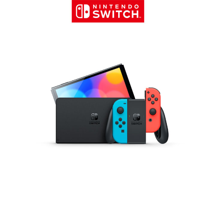[Nintendo Official Store] Nintendo Switch - OLED model with Neon Blue & Neon Red Joy-Con ...