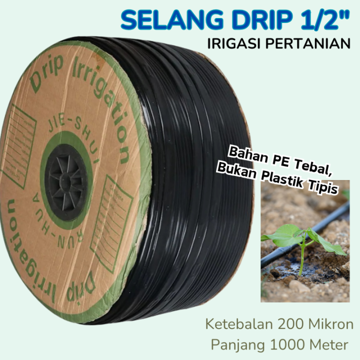 Selang Drip Irigasi Pertanian Panjang 1000 Meter Selang Kebun Pertanian ...