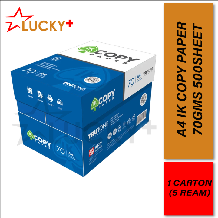 IK Copy A4 Copier Paper 70gsm 500s (1 Carton Box 5 Reams) (500 sheets ...