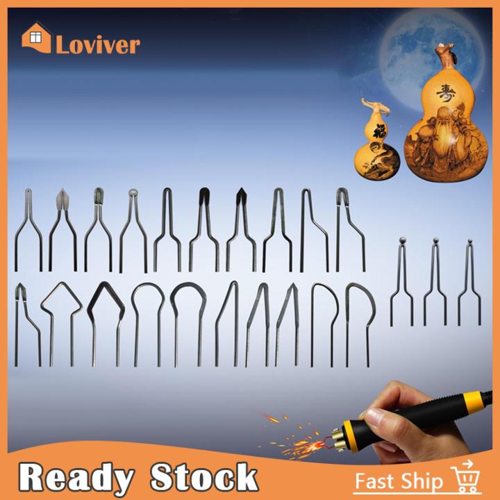 Loviver 23x Pyrography Pen Tips Wood Leather Making Soldering Wood ...