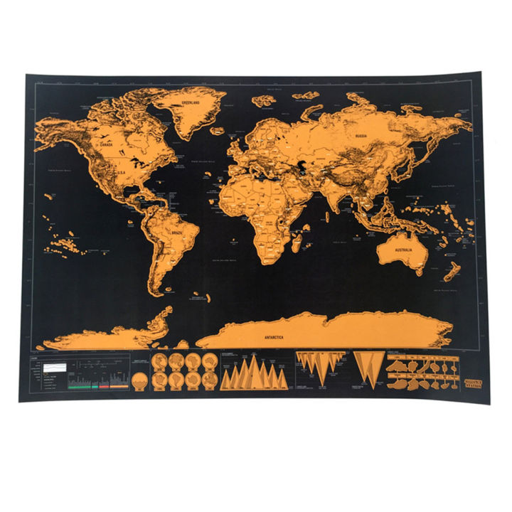 [pjga] Deluxe Scratch Off Maps Travel Gift, Record World Maps of Places ...