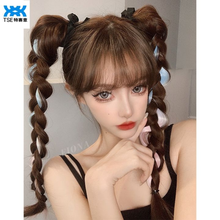TSE Piece Double Highlight Dyed Women Can Tie Curly Strap Style ...