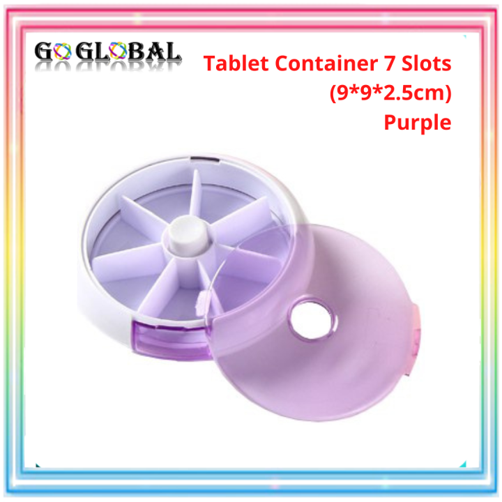 7 Slots Round Fruit Shape Pill Box Medicine Tablet Travel Container ...