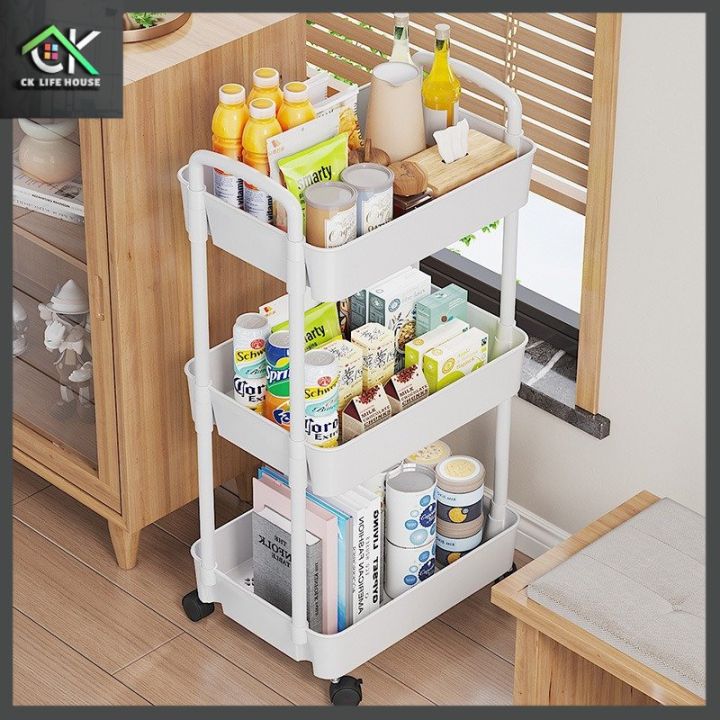 (🇲🇾READY STOCK) Multifunctional Wide Storage Cart Shelf Trolley with ...