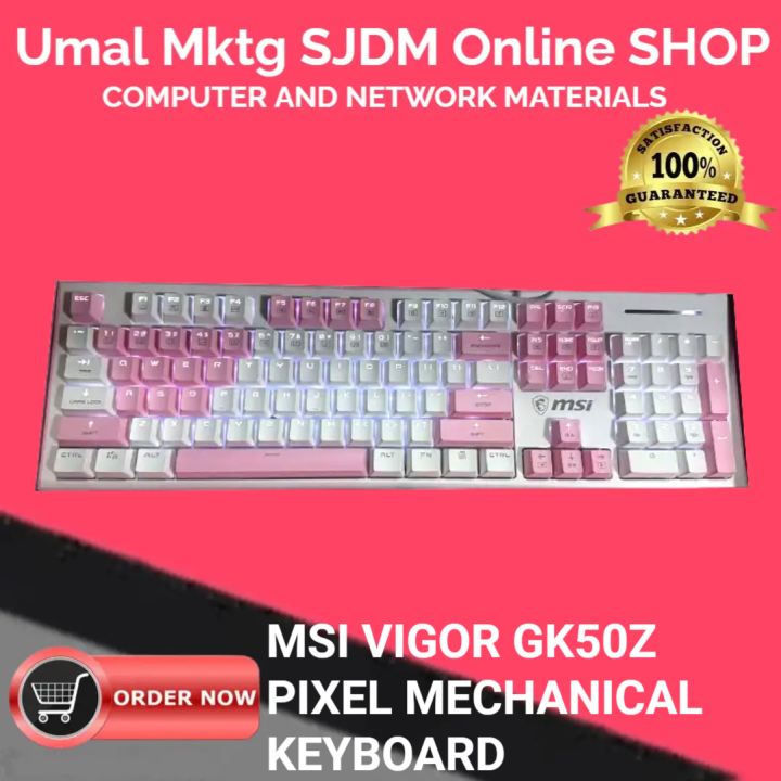 MSI VIGOR GK50Z PINK PIXEL MECHANICAL KEYBOARD | Lazada PH