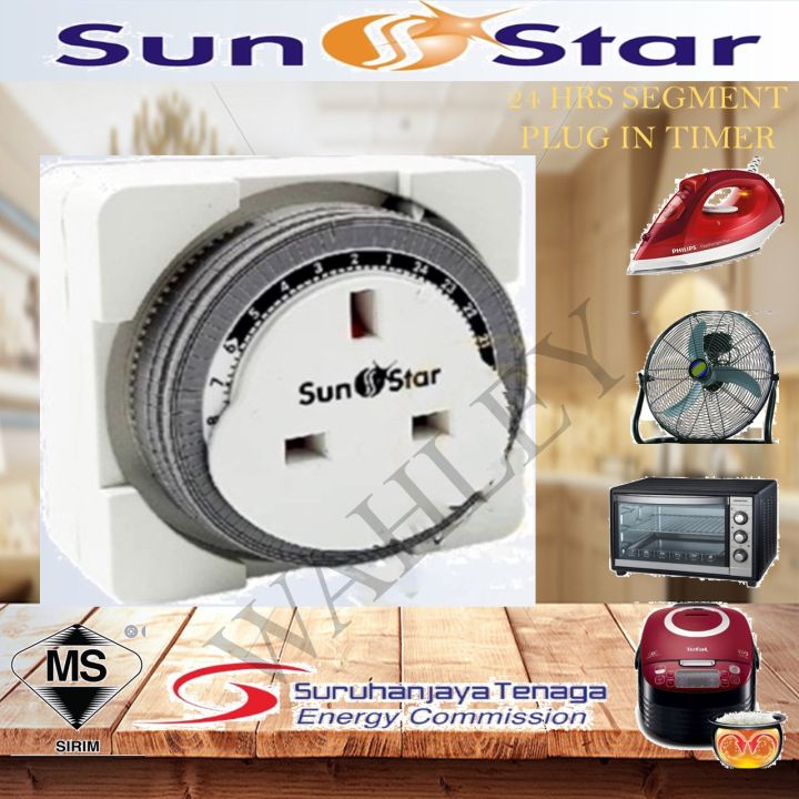 SUNSTAR Premium Quality 24 Hours Segment Programmer Plug in Timer with ...