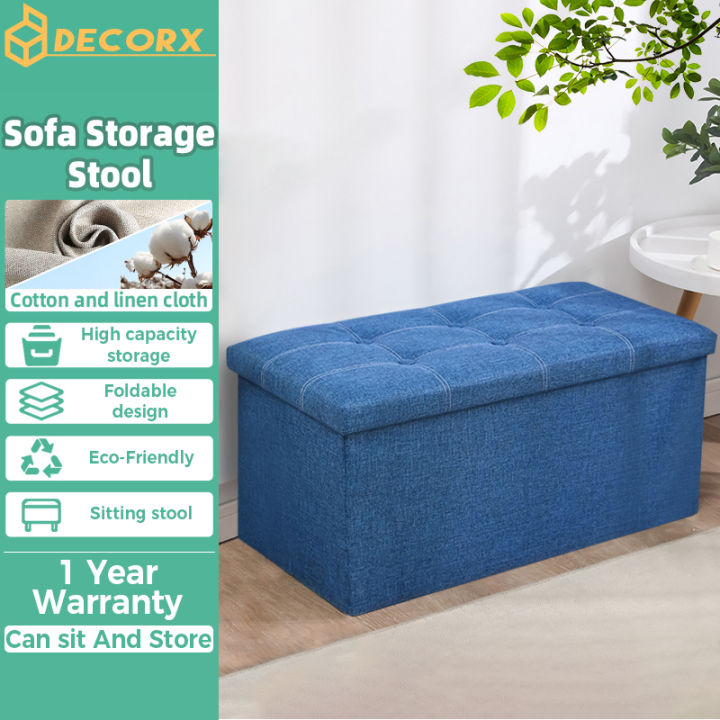DecorX Sofa Storage Stool Folding Storage Box Chair Foldable Storage ...