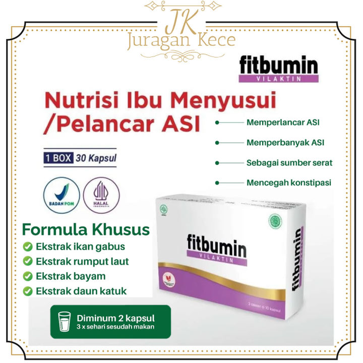 JUKE Suplemen Fitbumin Vilaktin Multivitamin Pelancar ASI Booster Alami ...