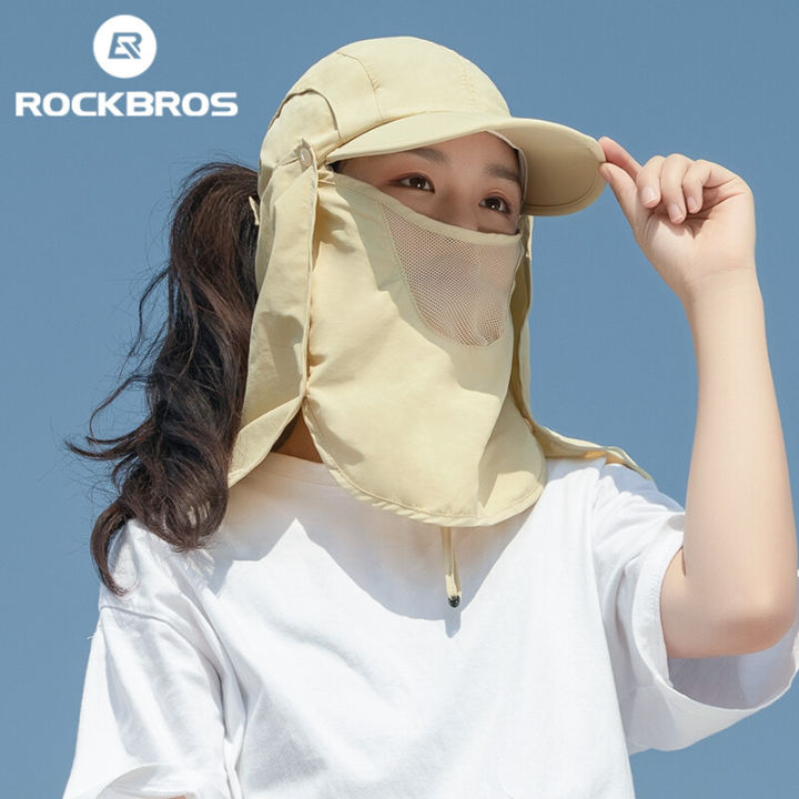 ROCKBROS Sun Caps Flap Hats 360° Solar Protection Removable Neck&Face ...