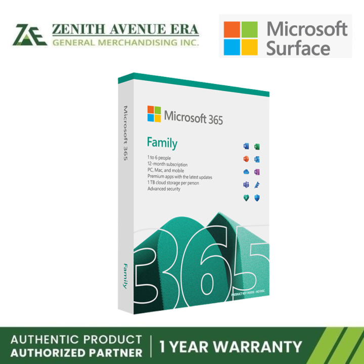 Microsoft office 365 6GQ-01896 M365 Family Eng Subscr 1YR APAC EM ...