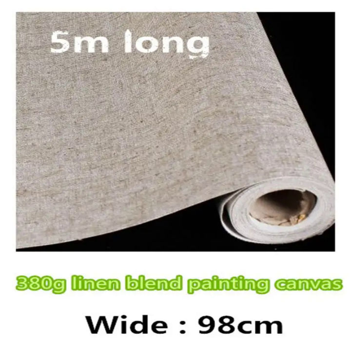 Fine artist canvas smooth texture primed linen blend coated painting canvas roll,98cm wide ...
