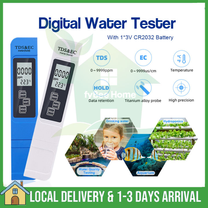 【Ready Stock】EC METER Portable PH Meter aquarium + Digital LCD Water ...