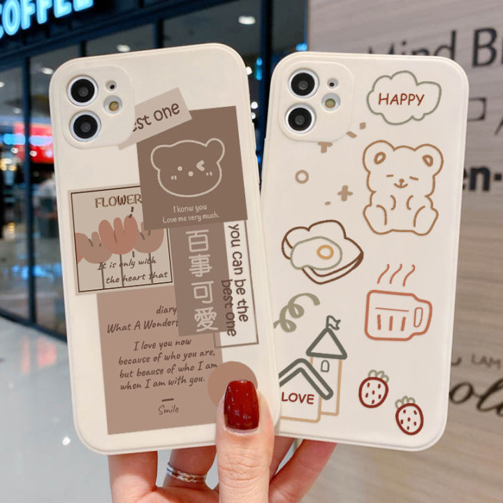 🔥จัดส่งทันที+COD🔥 หมีน่ารัก TPU แบบนิ่ม เคสโทรศัพท์มือถือ For iPhone 11 ...