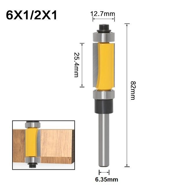 Mata Profil Flush Trimmer Router Bits Double Bearing 6mm X 12mm HPL ...