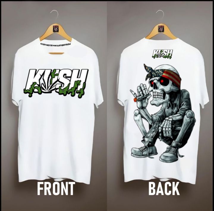 2024 KUSH DESIGN TREND COD COLORED FRONT BACK Unisex tshirt （White ...