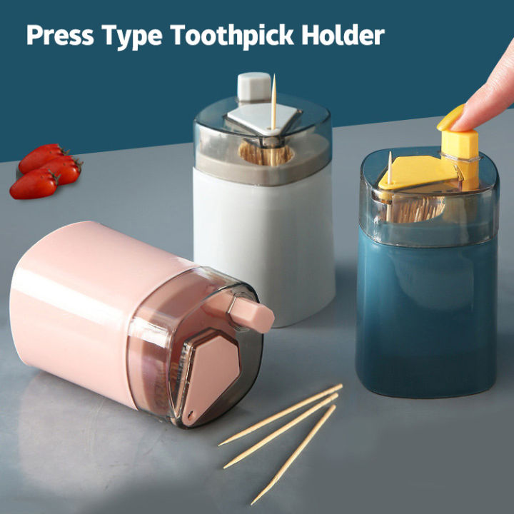 Toothpick Dispenser Press Type Automatic Pop-up Toothpick Holder ...