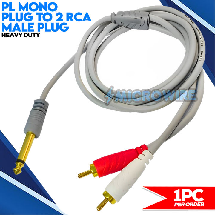PL Mono Plug to 2 RCA Male Plug Heavy Duty | Lazada PH