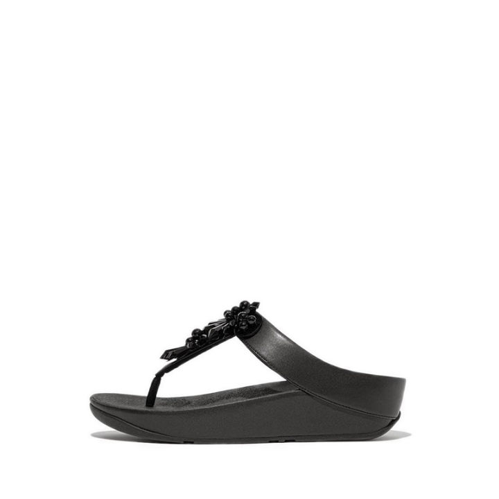 Fitflop Rumba Starburst-Bead Toe-Post Sandals - Black | Lazada PH
