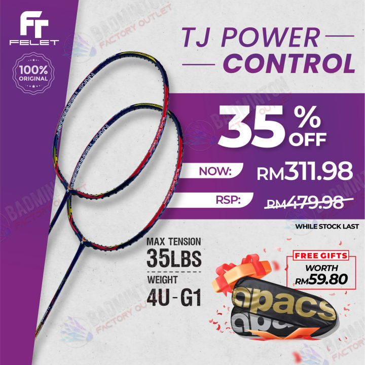 【FREE STRING & GRIP + STRINGING】 FELET TJ Power-Control (Blue Red ...