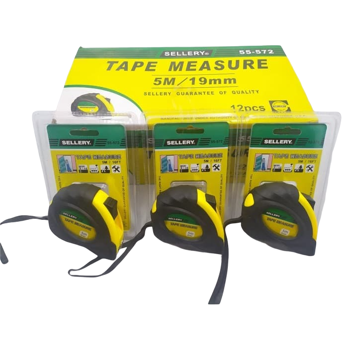 SELLERY Meteran Roll 5 Meter x 19mm Meteran Karet Jaket Merk Sellery 5M ...