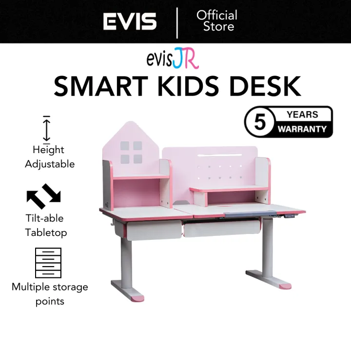 EVIS Jr's Smart Kids Desk Height Adjustable Study Table with Multiple ...