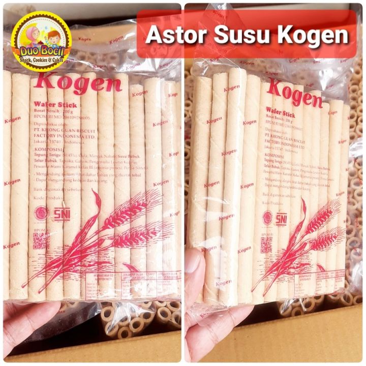 KOGEN Wafer Stick Susu Polos 200 Gram / Astor Khong Guan - Duo Bocil ...