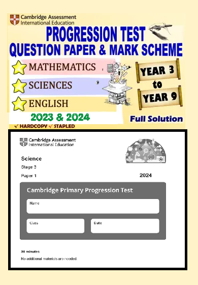 Cambridge Primary Progression Test 2024 Stage Year 3 4 5 6 English Math ...