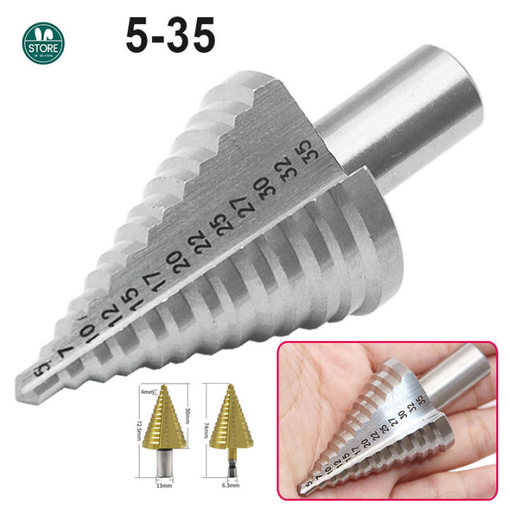 5-35MM HSS Titanium Core Step Drill Tool 13 Steps Multiple Hole Metals ...