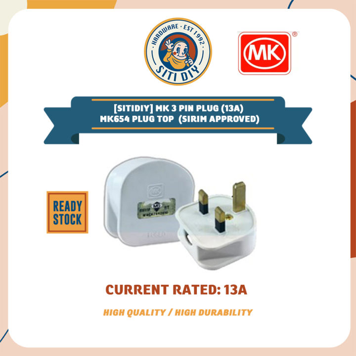 [SitiDIY] MK 3 Pin Plug (13A) MK654 Plug Top (SIRIM APPROVED) | Palam ...
