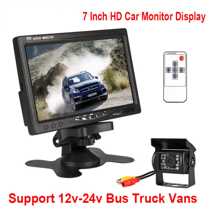 7 inch HD LCD AV Car Rear View Monitor with Backup Camera Waterproof ...