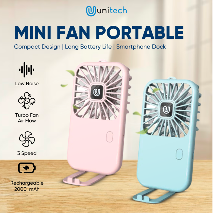 Kipas Angin Mini Portable Pocket Fan Unitech Kipas Genggam Slim ...