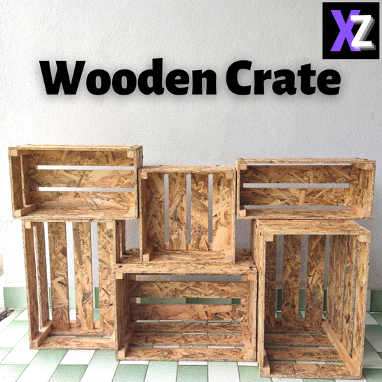 XZ Wooden Crate Storage box Kotak kayu Decoration box Crates box Osb ...