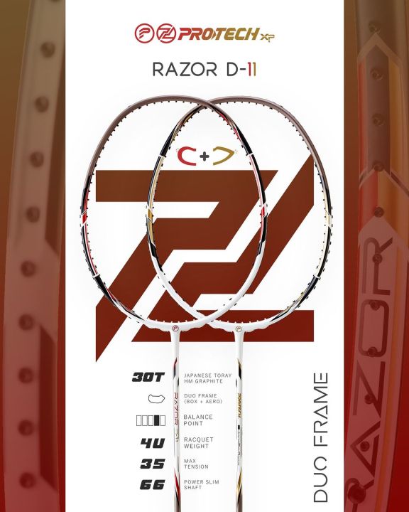 PROTECH Razor D11 (4U/G1) Badminton Racket Original 100% | Lazada