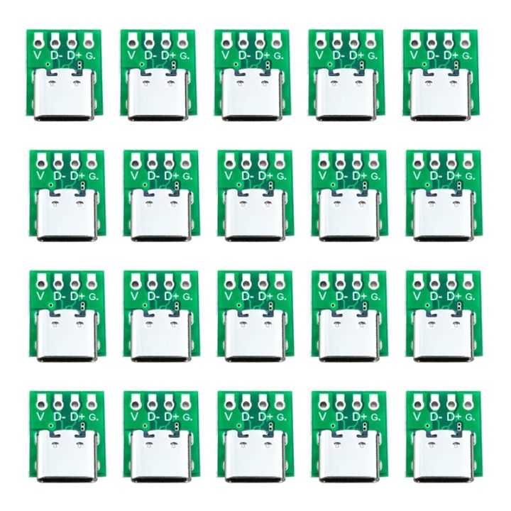 (FSGU) 10 Pcs Aluminum Alloy Type C Female Breakout Board with PCB ...