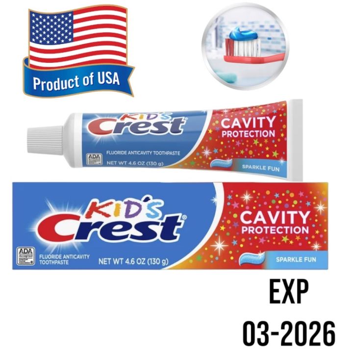 Crest Kids Fluoride Anticavity Toothpaste, Sparkle Fun 130g. | Lazada.co.th