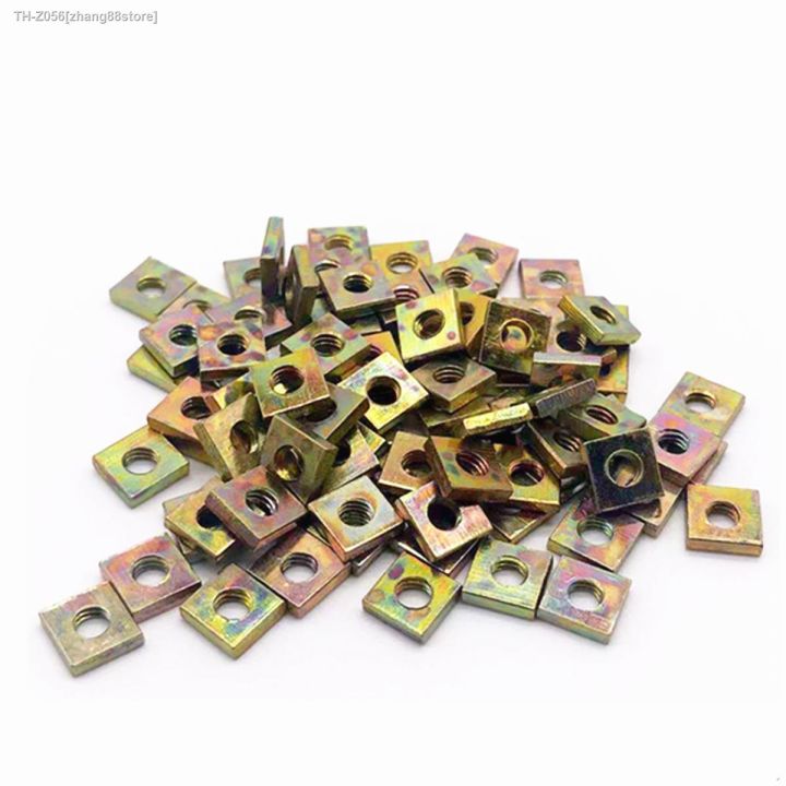 ﺴ☎ 20PCS Square Thin Nuts M3 M4 M5 Carbon Steel Color Galvanized Zinc ...