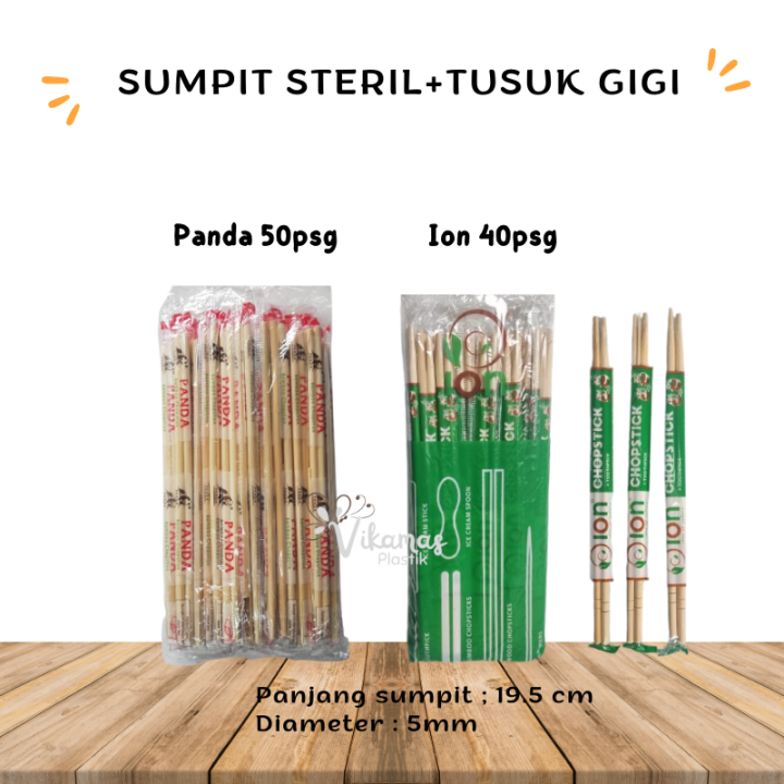 Sumpit Bambu Steril | Sumpit Kayu+Tusuk Gigi | Sumpit Bakmi Isi 50 ...