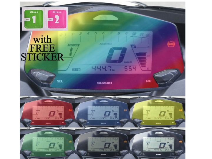 GIXXER V2 /V3 PANEL GAUGE PROTECTOR W/ FREE SMOKE FILM & STICKER ...