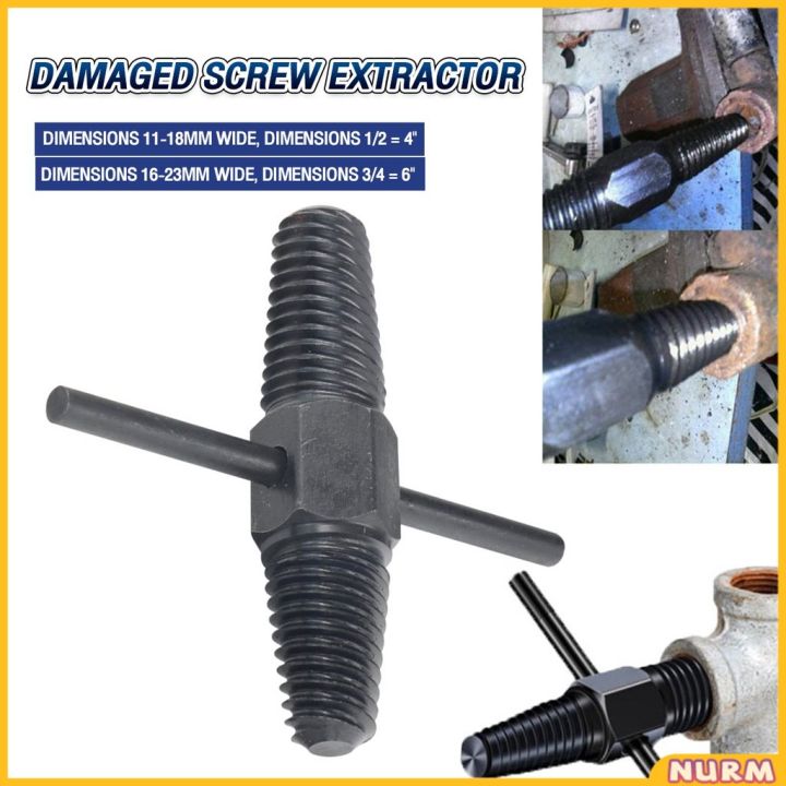 Nurm Damaged Screw Extractor 4/6" Double Head Pipe Broken Screw Bolt ...