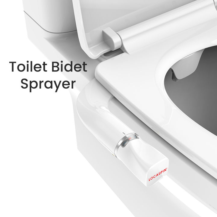 Locaupin Bathroom Hands-Free Non Electric Bidet Toilet Seat Attachment with Dual Nozzles For ...
