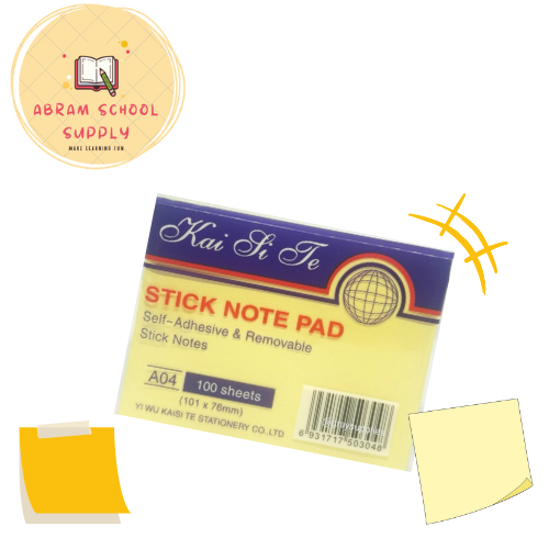 Kai Li Te Stick Note Pad 100 sheets Self-Adhesive & Removable | Lazada PH