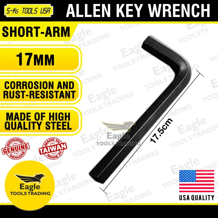 S-Ks Tools USA Allen Key Wrench 17mm 17.5cm length Short Arm Hex Key ...