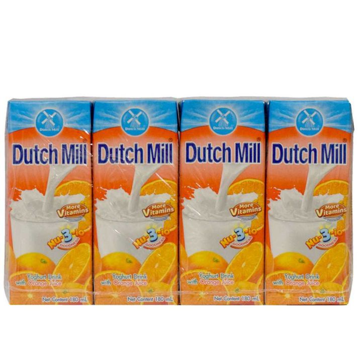 COD ♞Dutch Mill UHT Yoghurt Drink Orange 180ml x 4 brick | Lazada PH