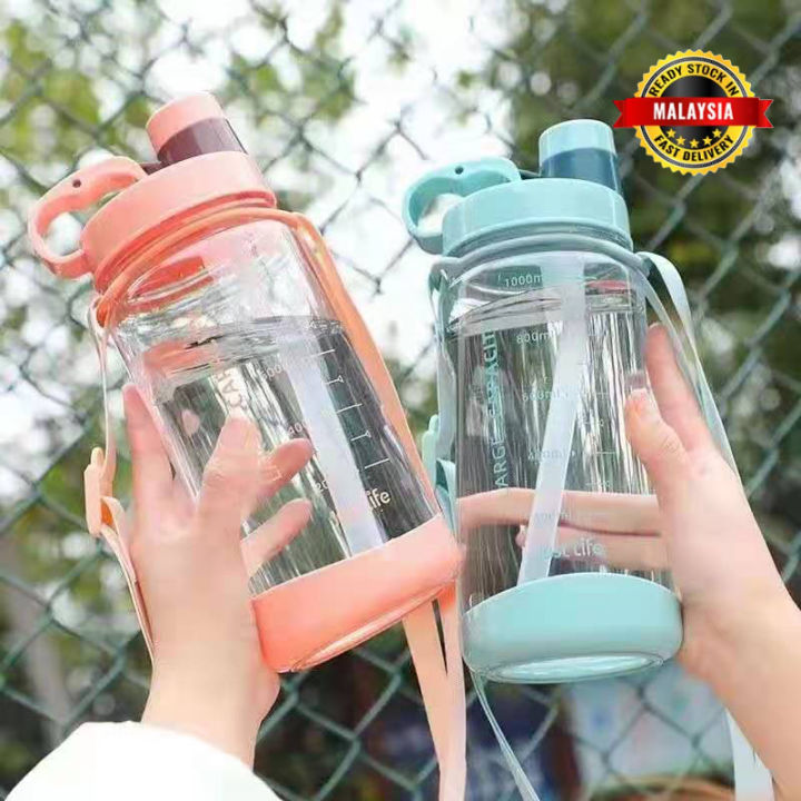 Large Capacity Water Bottle 2000mL Portable Big Water Bottle With Straw cup | Lazada